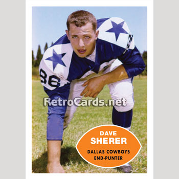 1960T Dave Sherer Dallas Cowboys – RetroCards