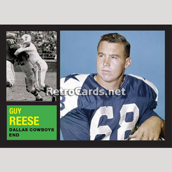 1962T Guy Reese Dallas Cowboys – RetroCards