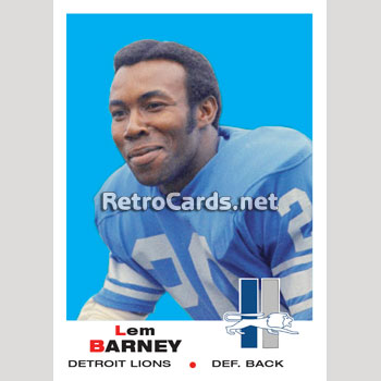 1969T Lem Barney Detroit Lions – RetroCards