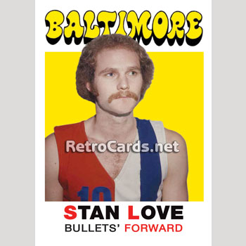 1971-72T Stan Love Baltimore Bullets – RetroCards