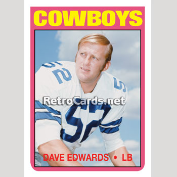 1972T Dave Edwards Dallas Cowboys – RetroCards