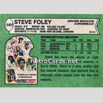 1978T Denver Broncos RetroCards Set