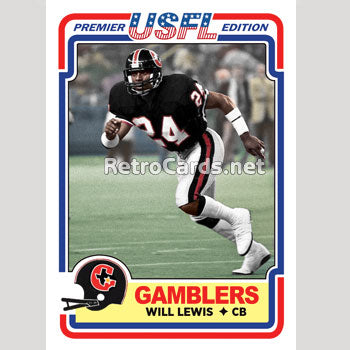 1984T Will Lewis Houston Gamblers – RetroCards