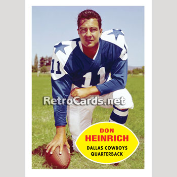 1960T Don Heinrich Dallas Cowboys – RetroCards