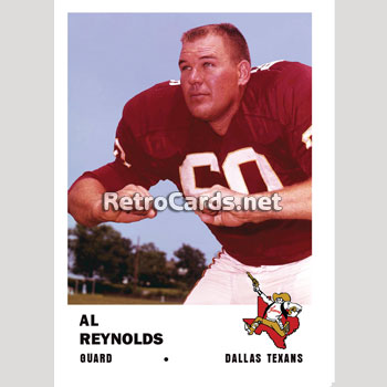 1961F Al Reynolds Dallas Texans – RetroCards