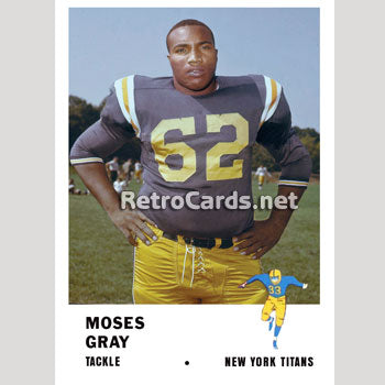 1961F Moses Gray New York Titans – RetroCards