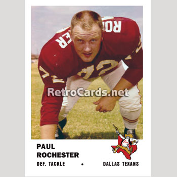 1961F Paul Rochester Dallas Texans – RetroCards