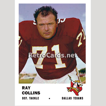 1961F Ray Collins Dallas Texans – RetroCards