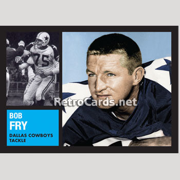 1962T Bob Fry Dallas Cowboys – RetroCards