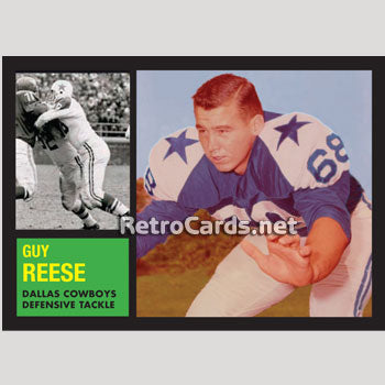 1962T Guy Reese Dallas Cowboys – RetroCards