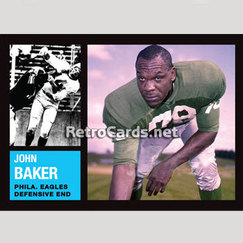 1962T John Baker Philadelphia Eagles – RetroCards
