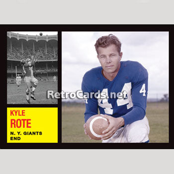 1962T Kyle Rote New York Giants – RetroCards