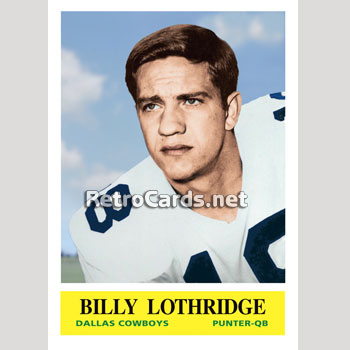 1964P Billy Lothridge Dallas Cowboys – RetroCards