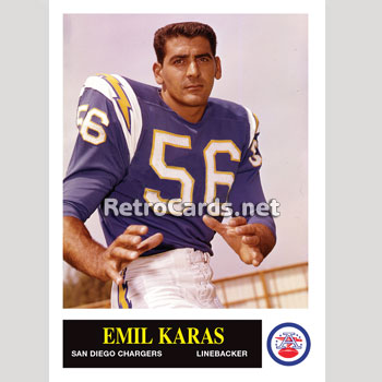 1965P Emil Karas San Diego Chargers – RetroCards