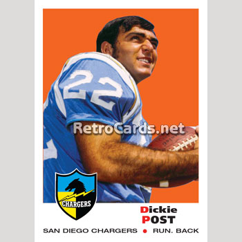 1969T Dickie Post San Diego Chargers – RetroCards