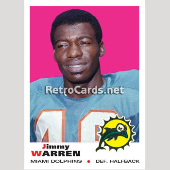 1969T Jimmy Warren Miami Dolphins – RetroCards