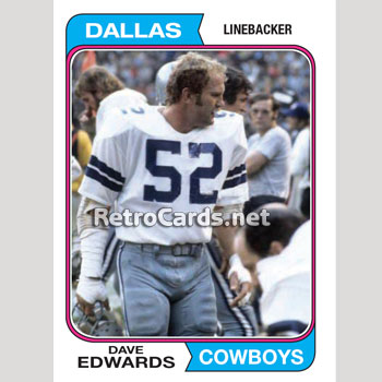 1974TMLB Dave Edwards Dallas Cowboys – RetroCards