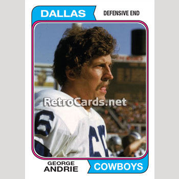1974TMLB George Andrie Dallas Cowboys – RetroCards
